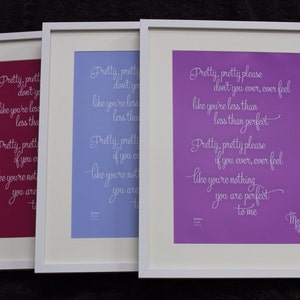 Pink - Perfect - Song Lyrics Print - Etsy