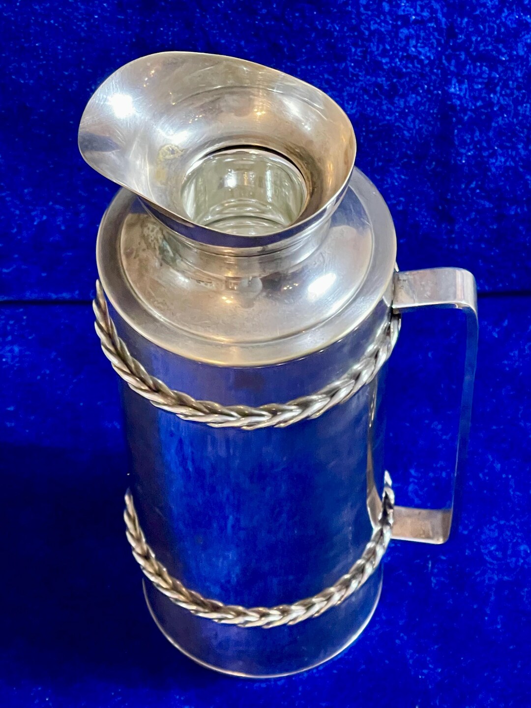 Vintage Italian Silver-plated Thermos Pitcher, Twisted Rope Detail ...