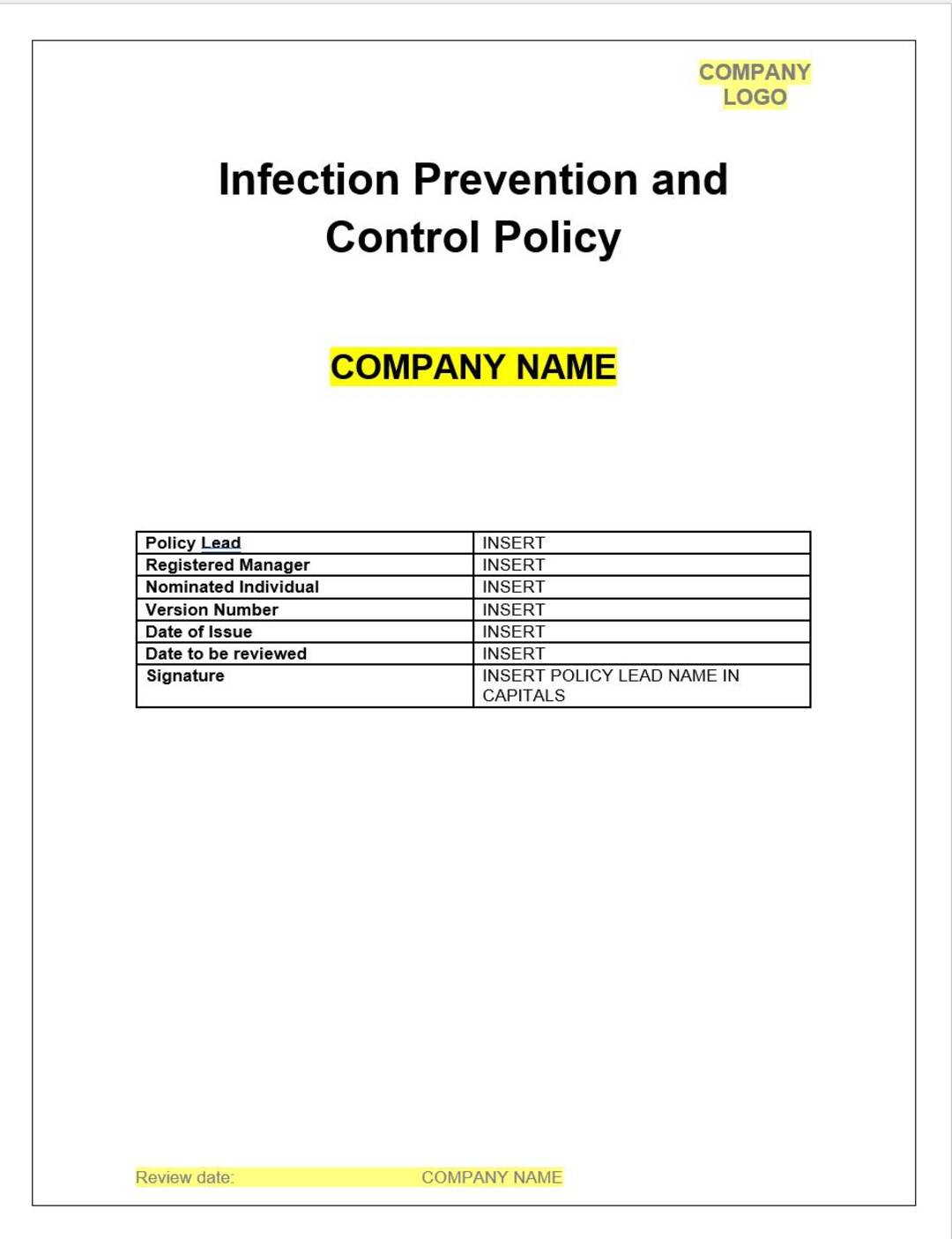Infection Prevention and Control Policy – Domiciliary Care (UK) | Cqc ...