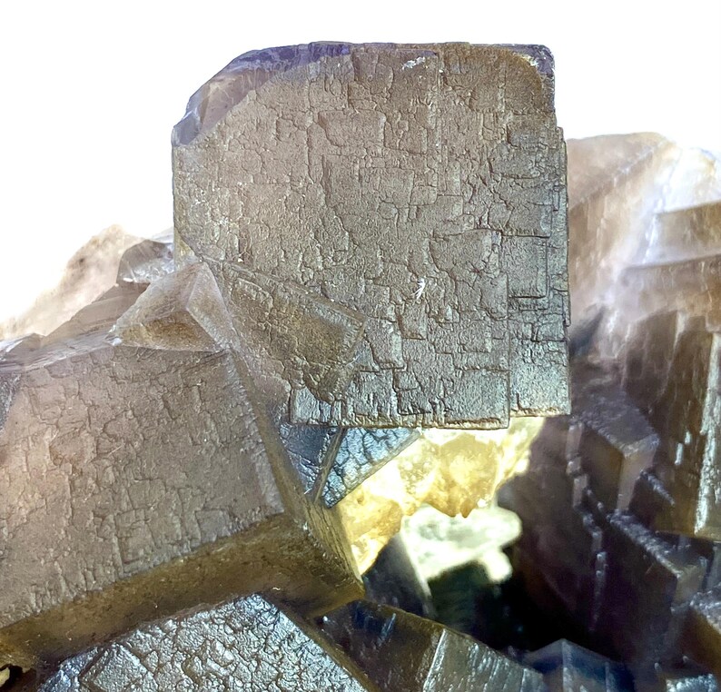1293 grammes de fluorite cubique naturelle unique avec échantillon de ...