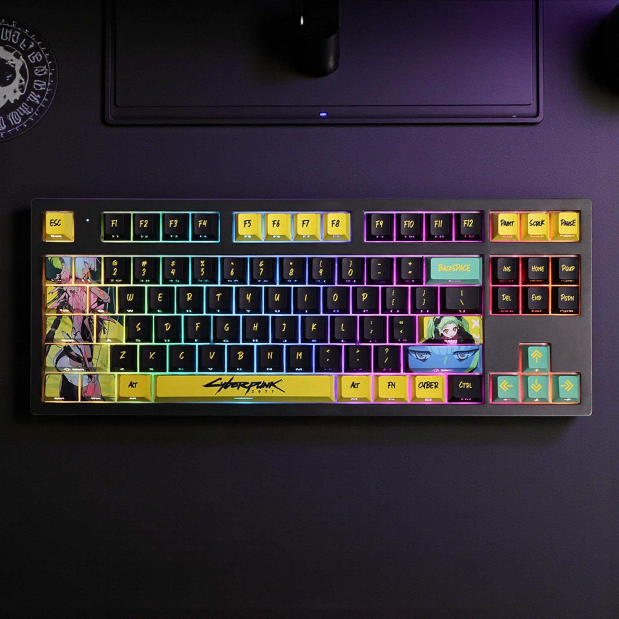 Cyberpunk Edgerunners Keycaps Set – Dual Legend, 130 Keys PBT ASA ...