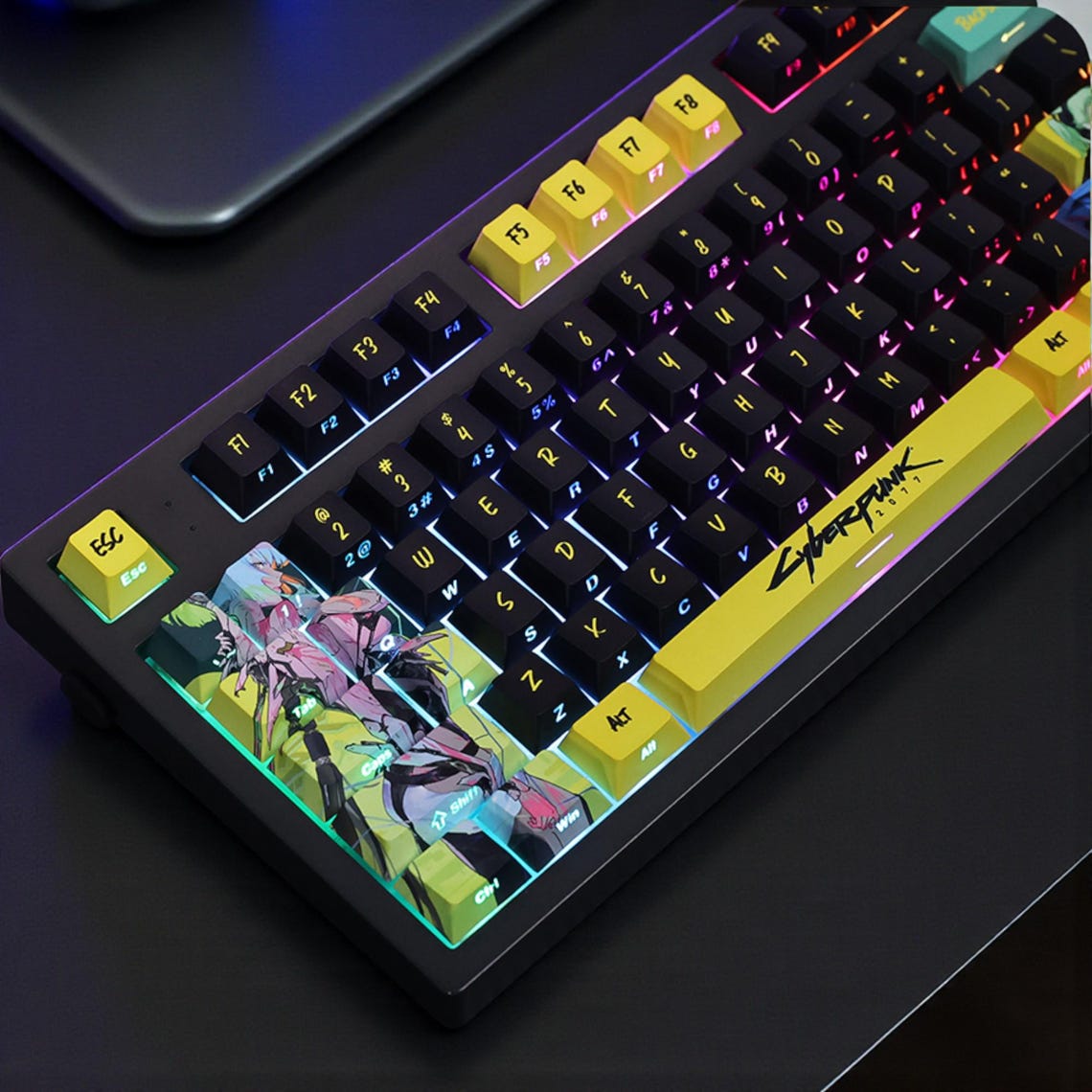 Cyberpunk Edgerunners Keycaps Set – Dual Legend, 130 Keys PBT ASA ...