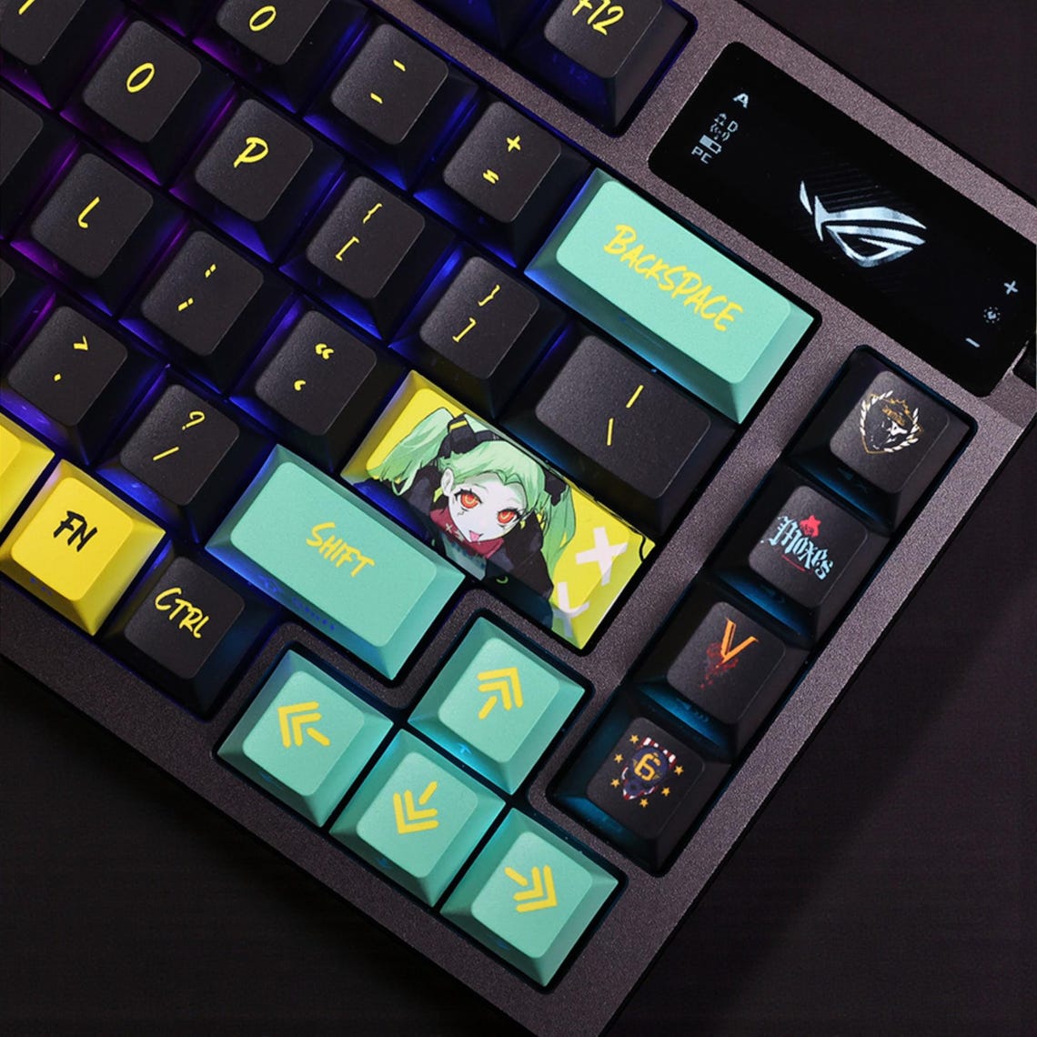 Cyberpunk Edgerunners Keycaps Set – Dual Legend, 130 Keys PBT ASA ...