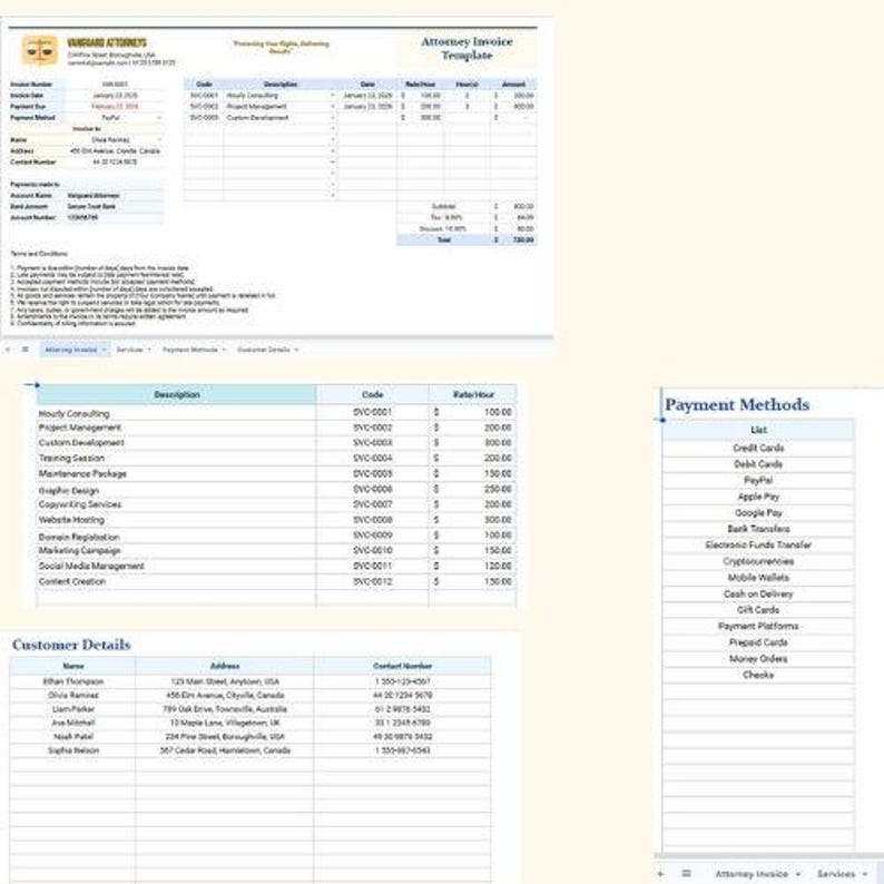 Attorney Invoice Template | Professional Legal Billing (word & Excel ...