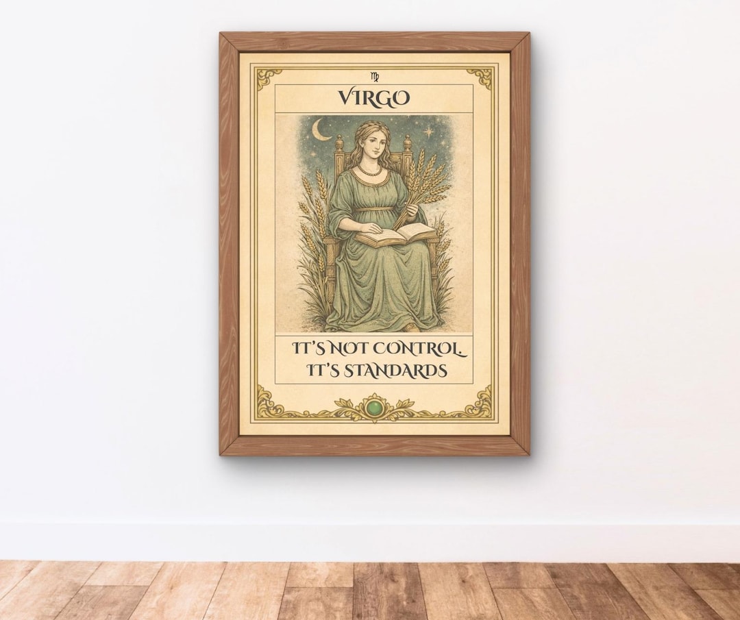 Virgo Tarot Card Print, Zodiac Wall Art, Virgo Birthday Gift for Woman ...