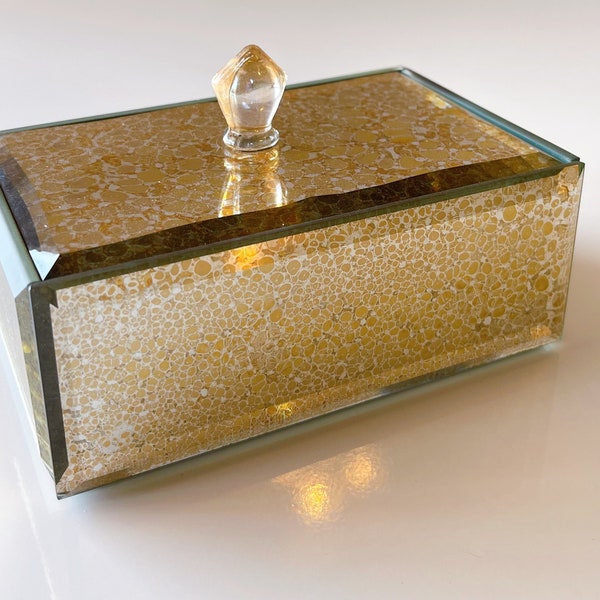 Gold Glass Jewelry Box - Etsy