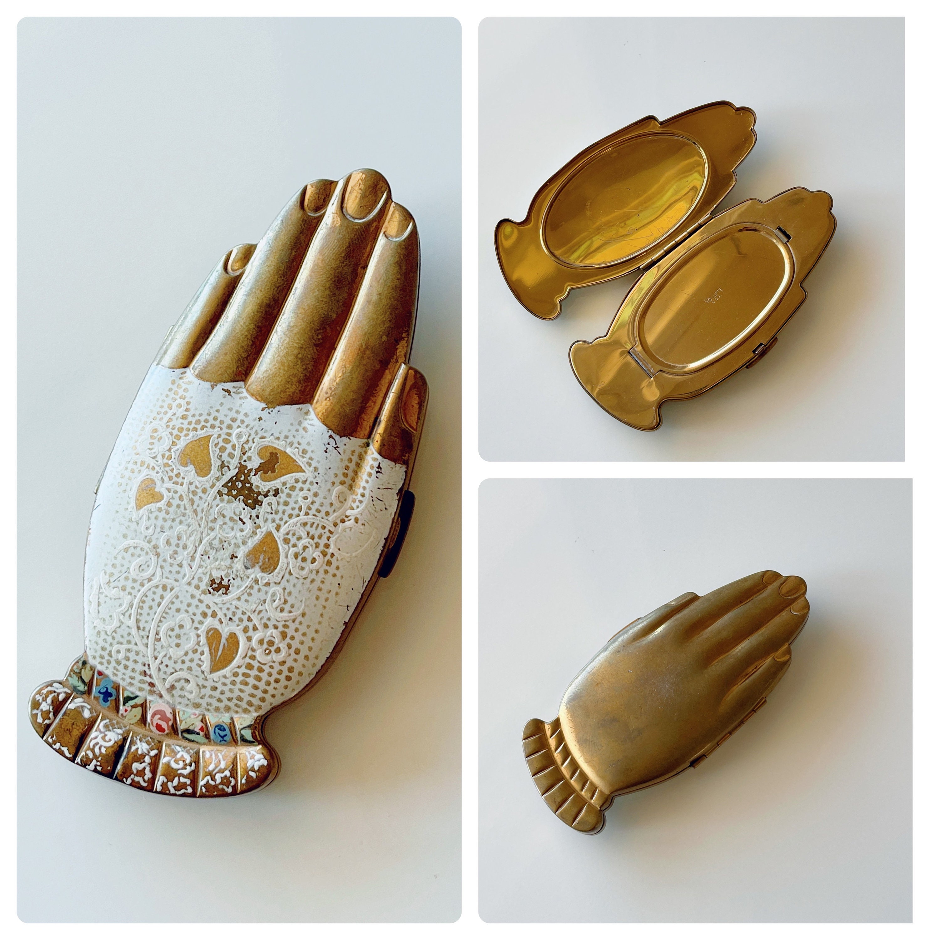 1940s Volupte Golden Gesture Hand Compact RARE Art Deco Flapper Era - Etsy