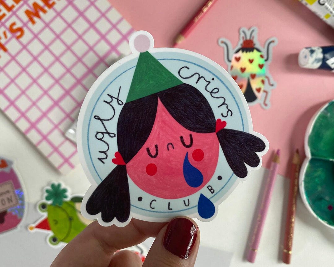 Ugly Crier Club Sticker | Vinyl | Scrapbook | Funny | Notebook | Single ...