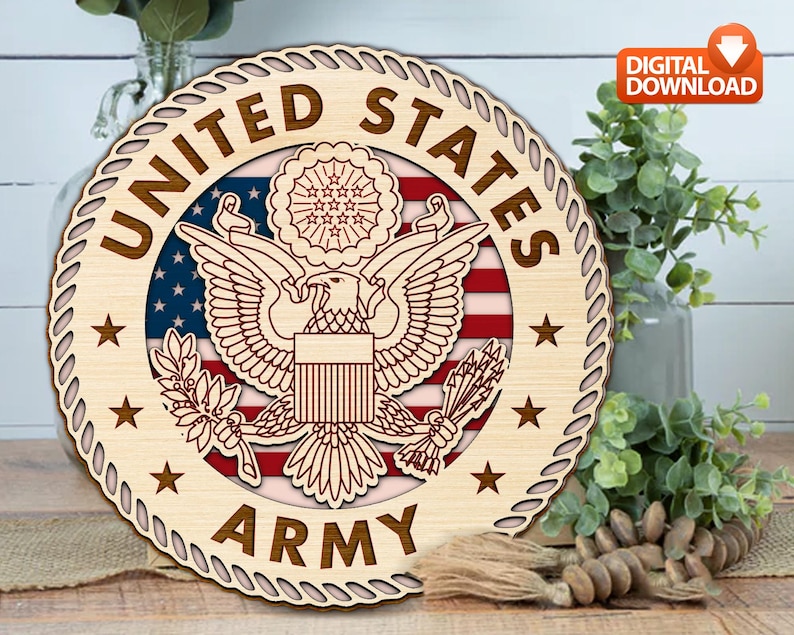 Army Wood Sign, US Army Decor, Military Wood Sign Digital File, Army ...
