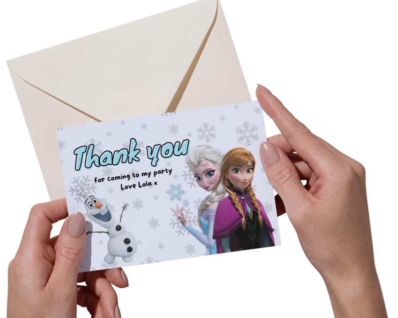 Frozen Birthday Party Thank You Card – Digital Download - Etsy