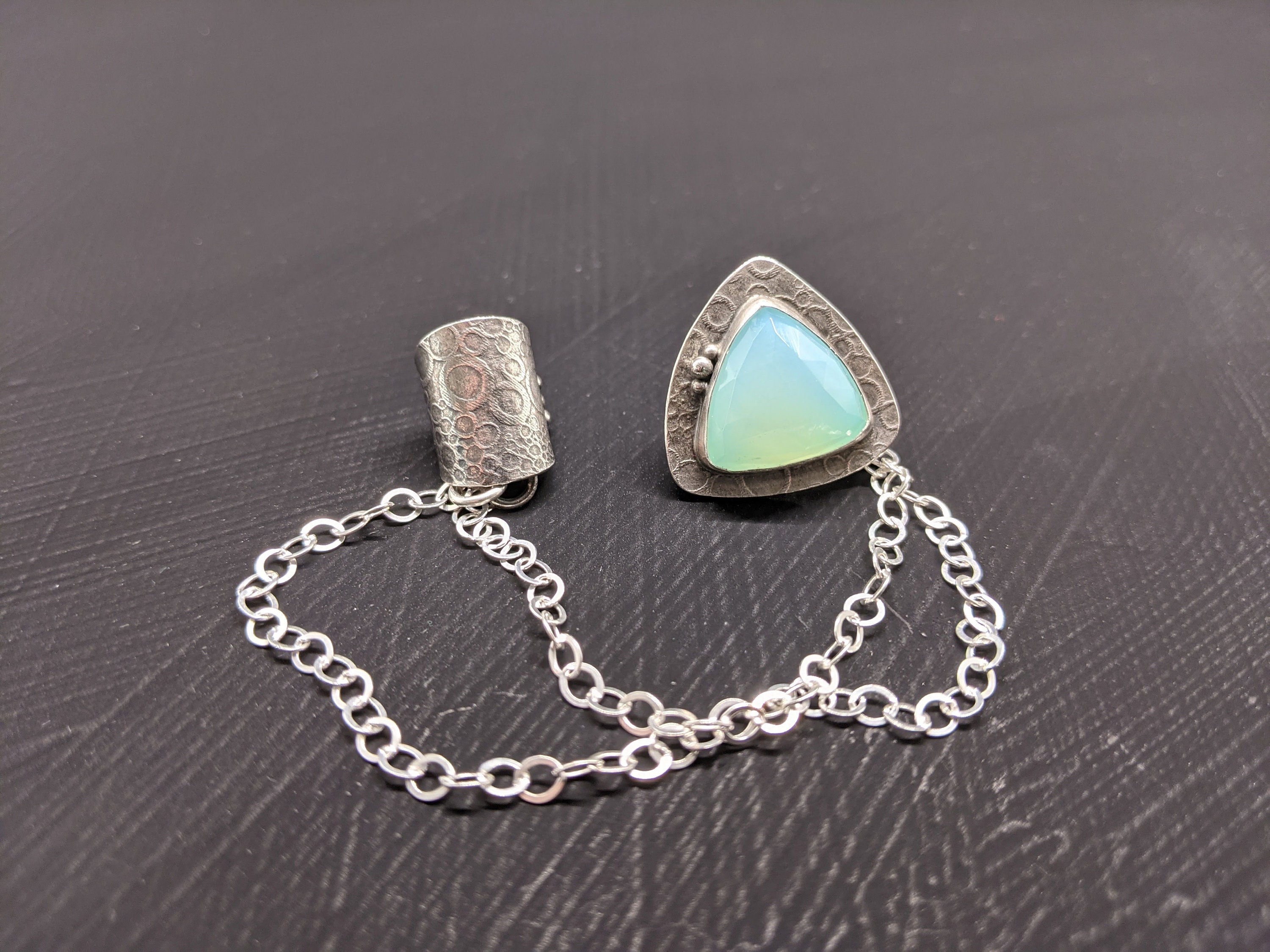 Bajoran Inspired Earring Clip On, Ear Cuff Chain Earrings Sterling ...