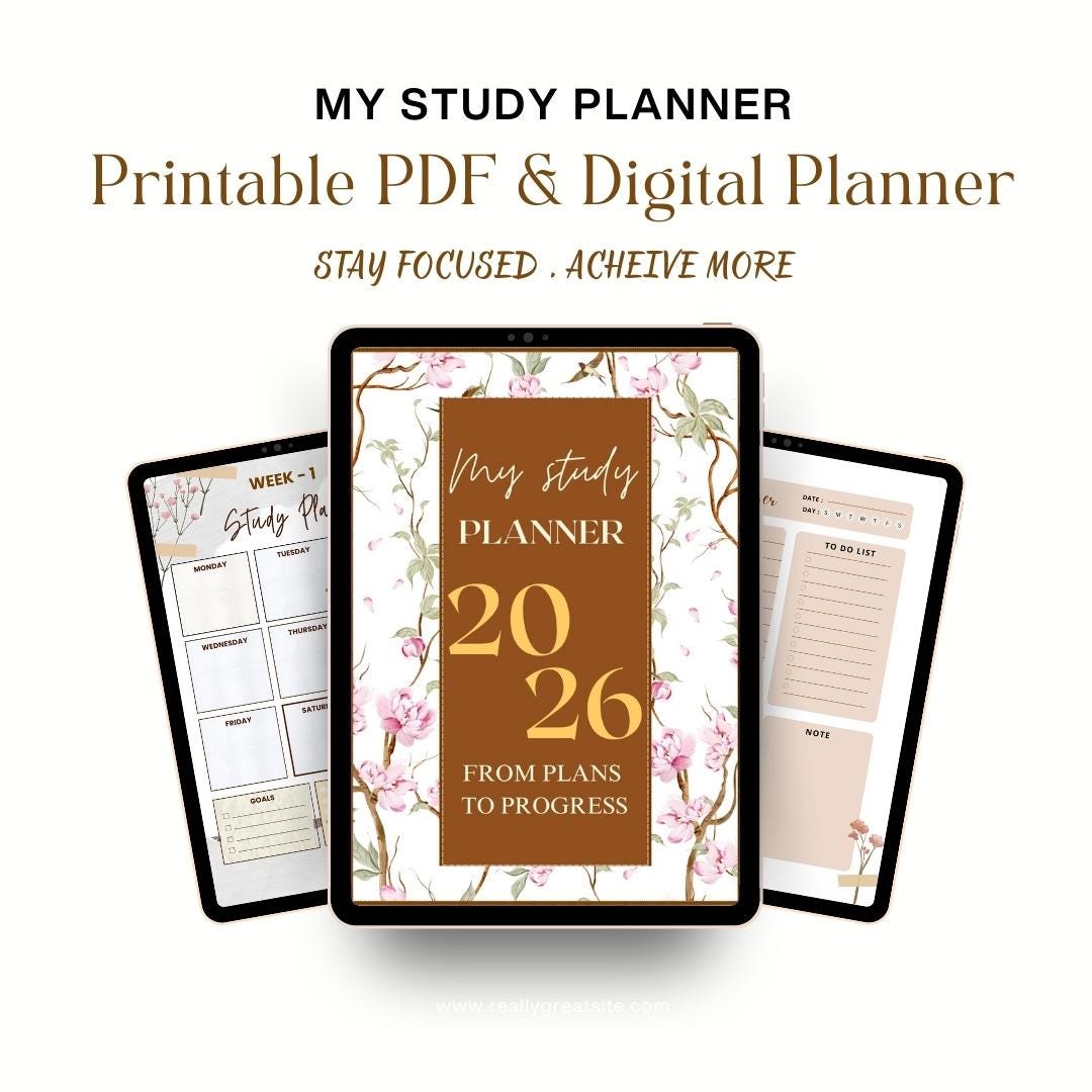 2026 Student Planner | Minimal Floral Design, Weekly & Daily (digital ...