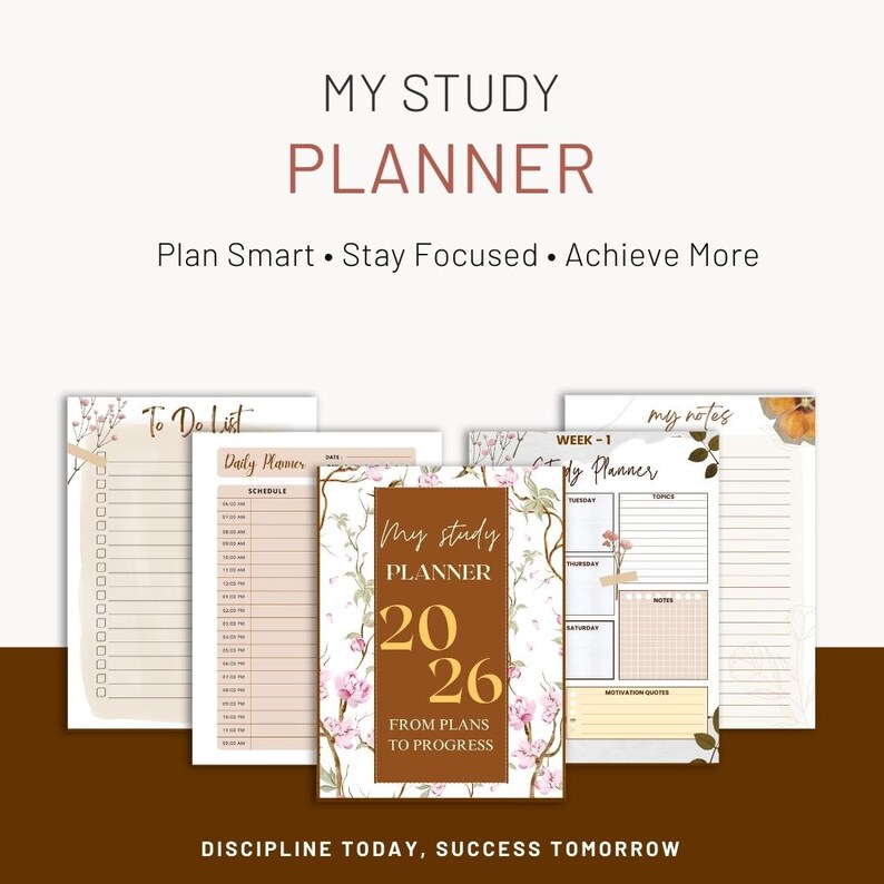 2026 Student Planner | Minimal Floral Design, Weekly & Daily (digital ...