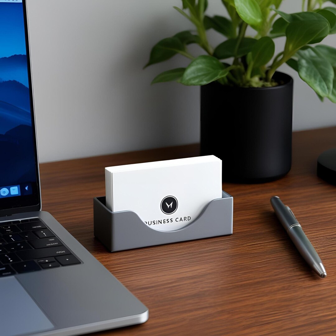 Simple & Stylish 3D Printed Business Card Holder | Modern Desk Card ...