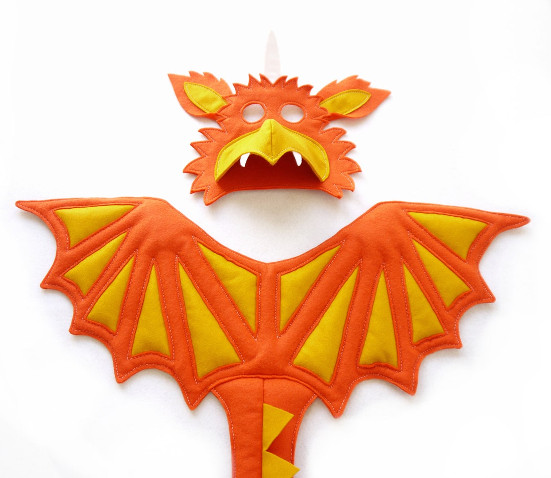 Orange Dragon Wings Mask, Christmas Childrens Toddler Gift Book Day and ...