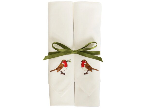 Embroidered Mr & Mrs Robin Napkins Set of Two - Etsy UK
