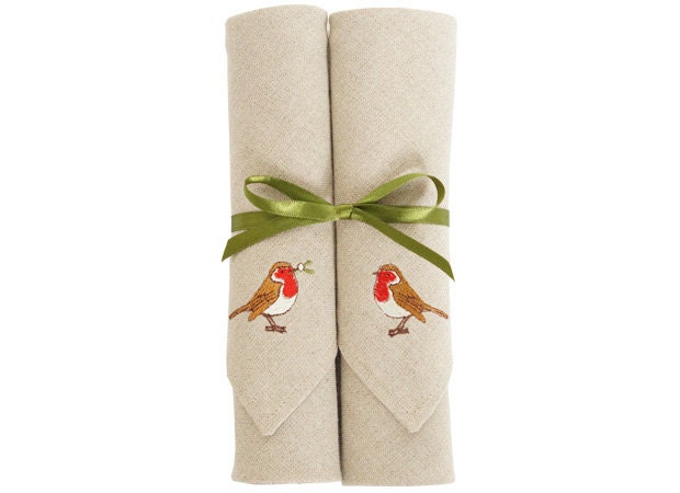 Embroidered Mr & Mrs Robin Napkins Set of Two - Etsy UK