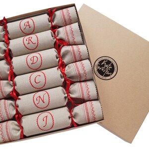 Linen Monogrammed Reusable Christmas Cracker - Etsy
