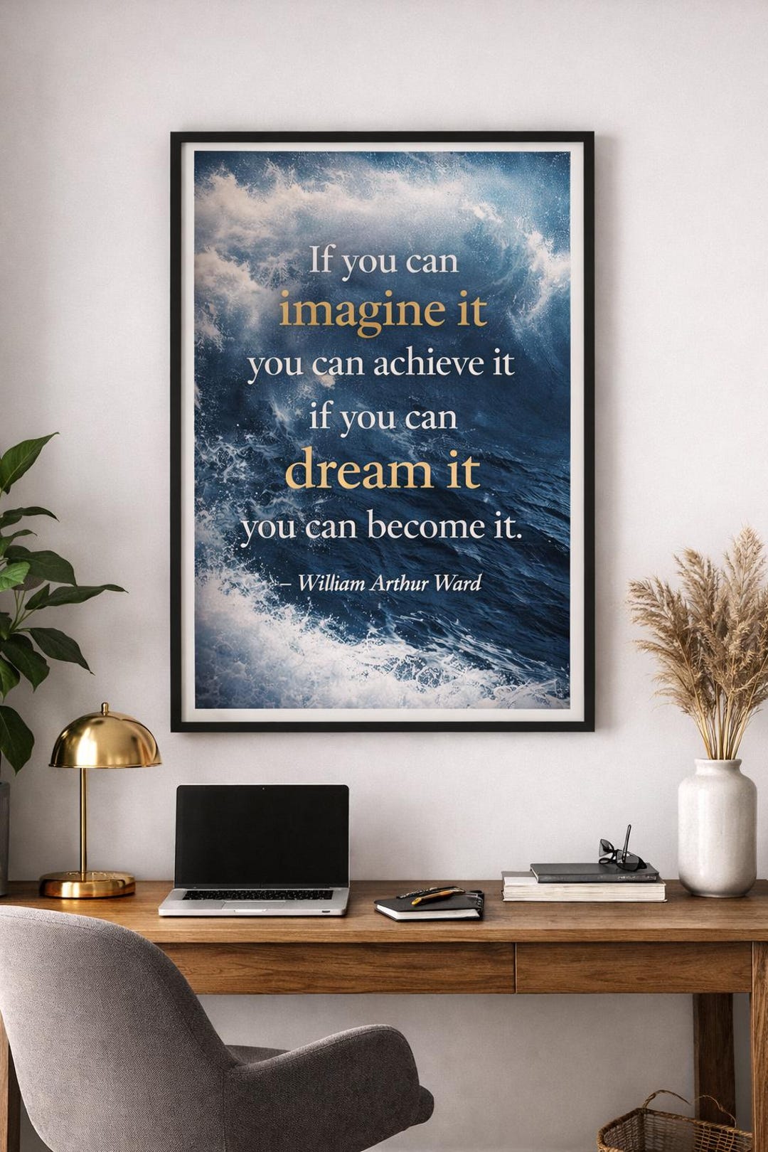 Motivational Quote Poster | Dream Big Inspirational Wall Art | Imagine ...