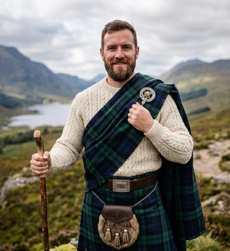 Scottish Wool Kilt for Men – Traditional Highland Kilt Heritage Garment ...