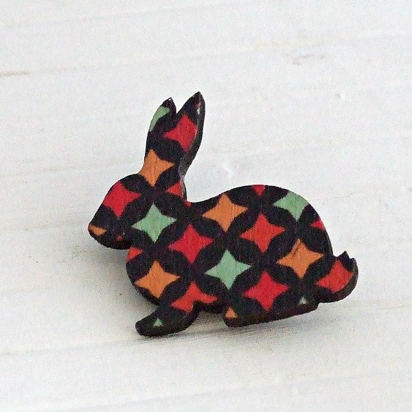 Rabbit Brooch - Etsy UK