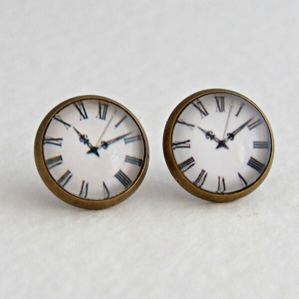 Clock Earrings - Etsy