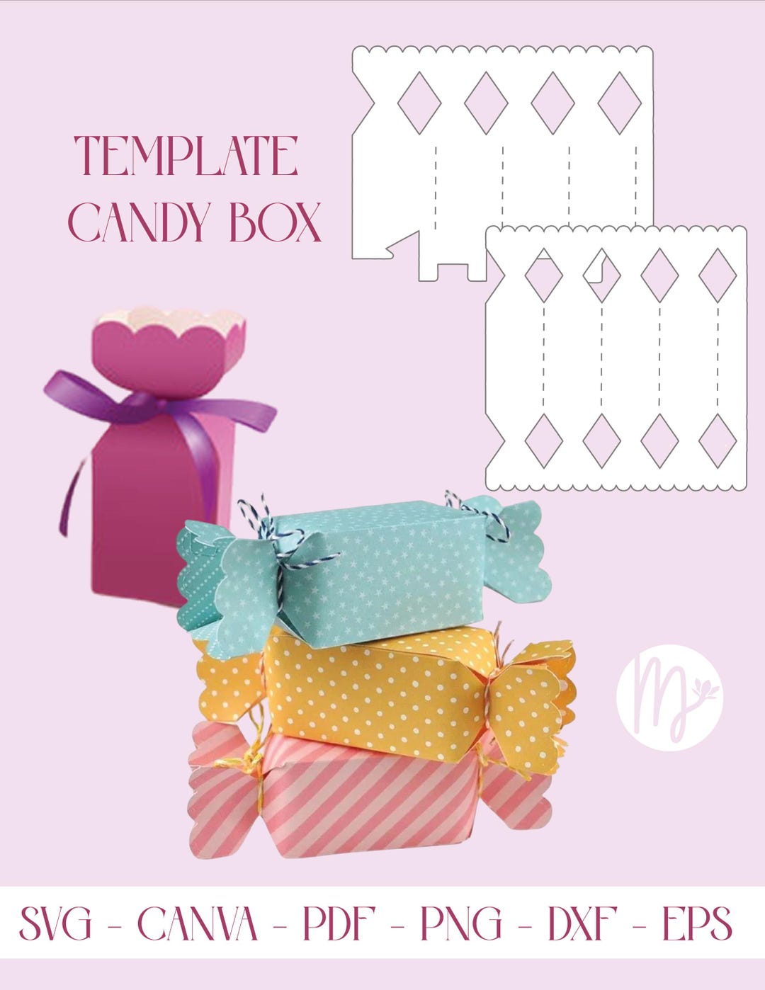 Candy Box Template, Candy Box Template - Etsy