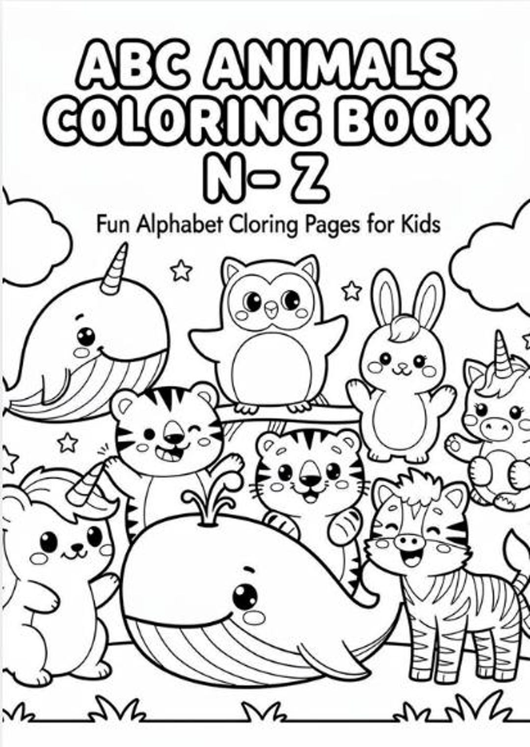 ABC Animals Coloring Book N–Z, Learn the Alphabet With Fun Animal ...