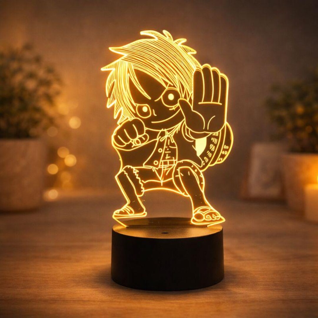 Luffy 3D LED Night Light, One Piece Anime Decor, Otaku Gift - Etsy