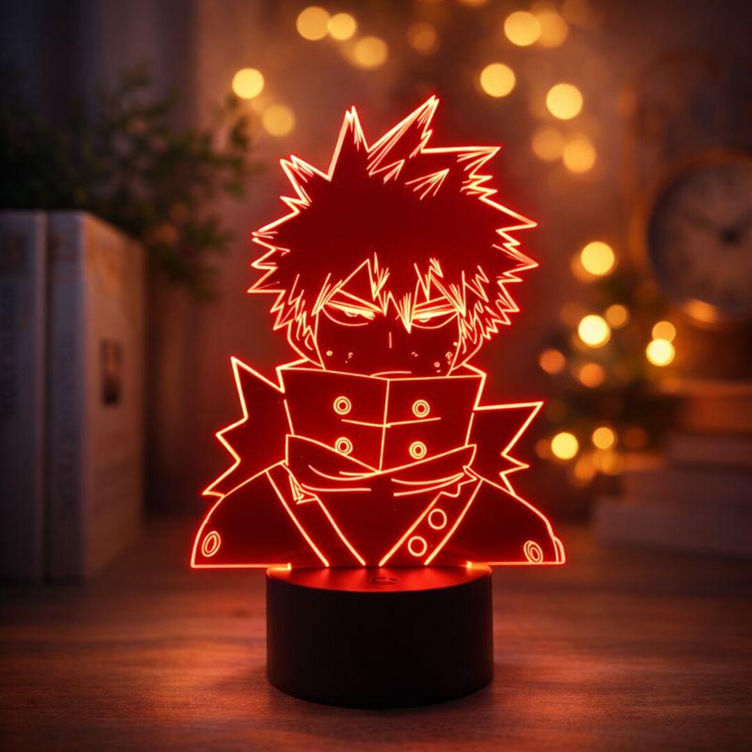 Bakugo 3D LED Night Light, My Hero Academia Manga Decor - Etsy