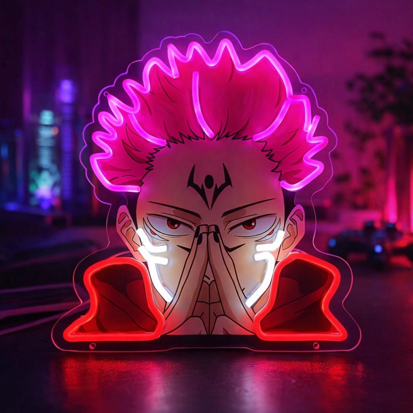 Sukuna Neon Sign | Jujutsu Kaisen | Anime LED Sign | Night Light Lamp ...