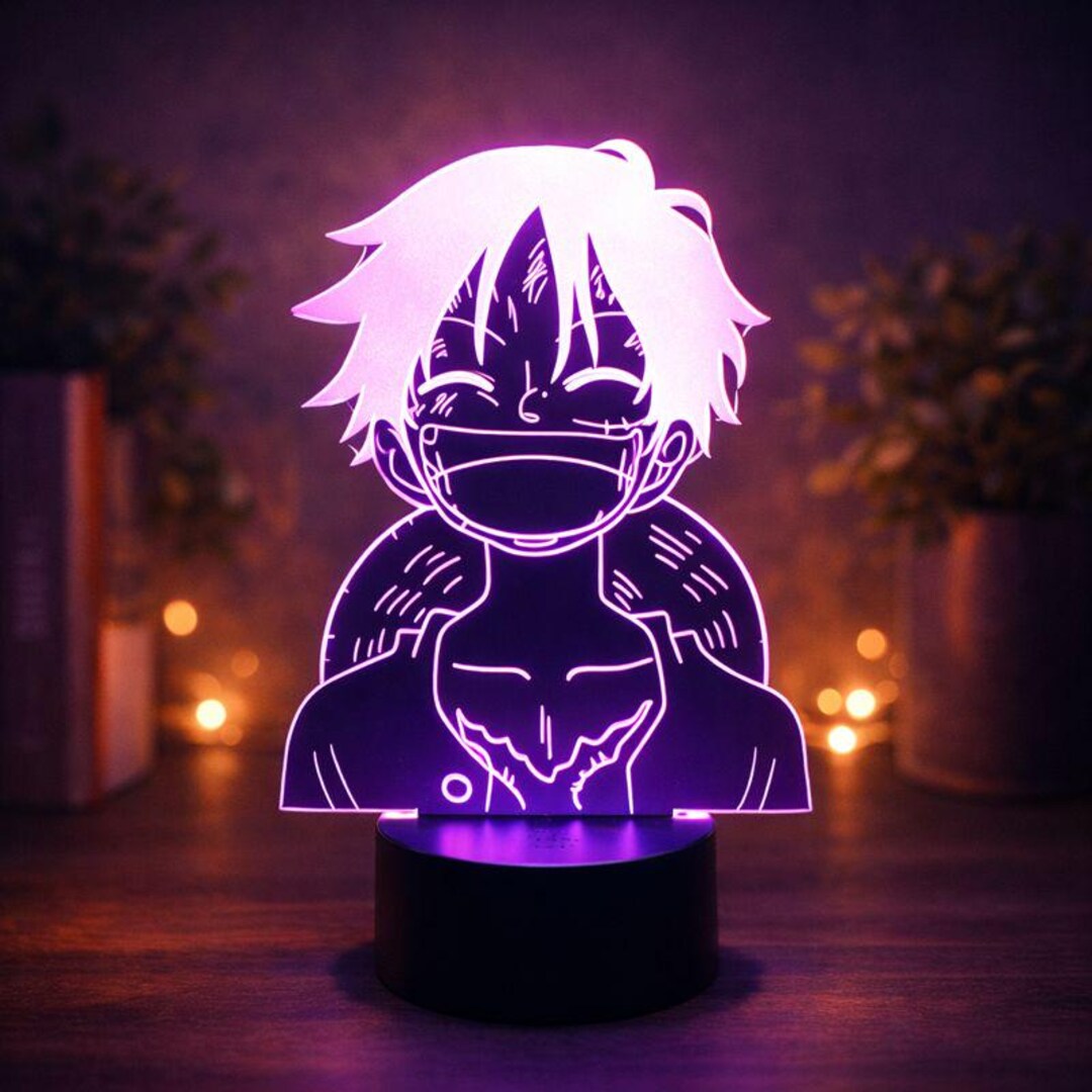 Luffy Smile LED Night Light – Manga Inspired Acrylic Lamp for Otaku ...