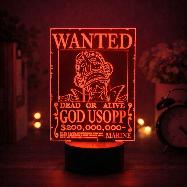 Anime Wanted Poster LED Lamp, Otaku Gamer Room Decor - Etsy