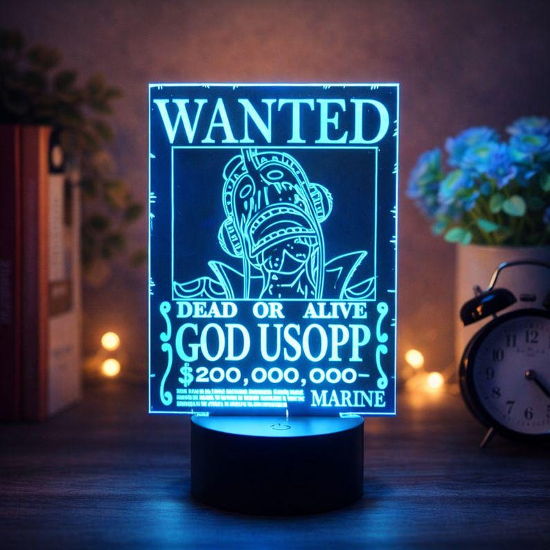 Anime Wanted Poster LED Lamp, Otaku Gamer Room Decor - Etsy