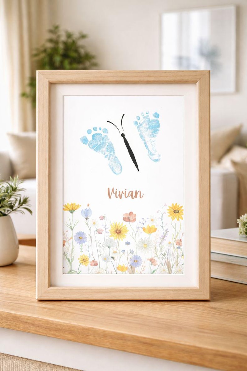 Butterfly Baby Footprint Craft, Baby Keepsake Art - Etsy