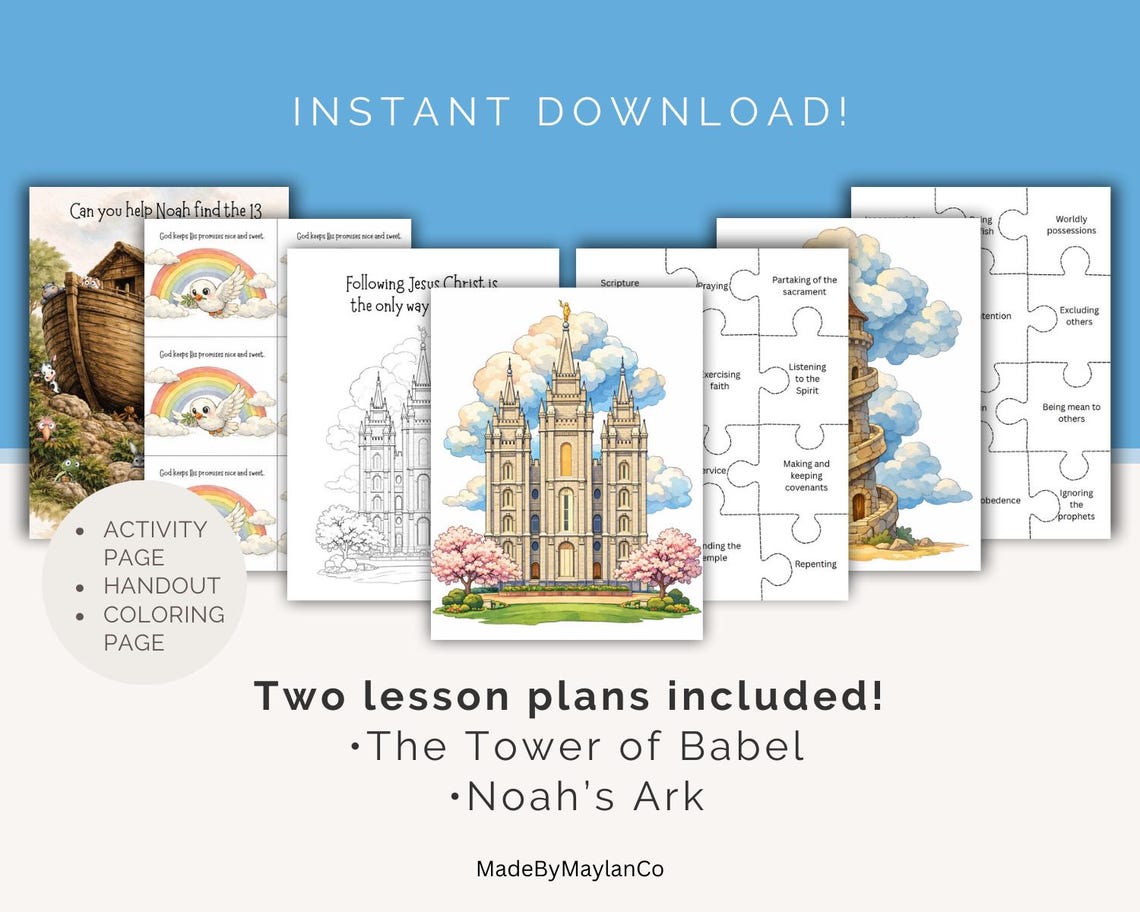 Noah’s Ark & Tower of Babel Lesson and Activities: Old Testament ...