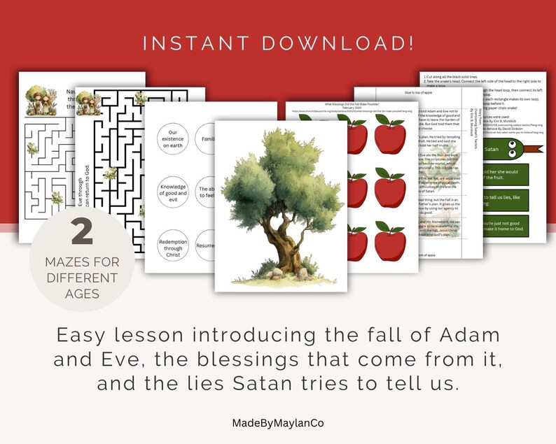 The Fall Lesson and Activities: Old Testament, Primary Come Follow Me ...