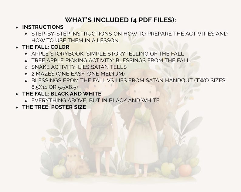 The Fall Lesson and Activities: Old Testament, Primary Come Follow Me ...