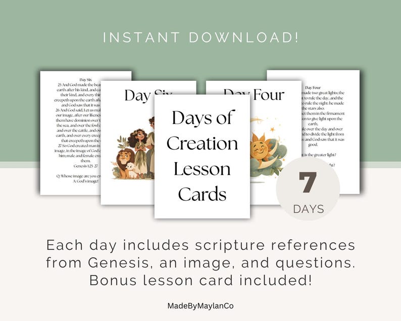 Days of Creation Game & Lesson: Old Testament, Primary (PDF Download ...