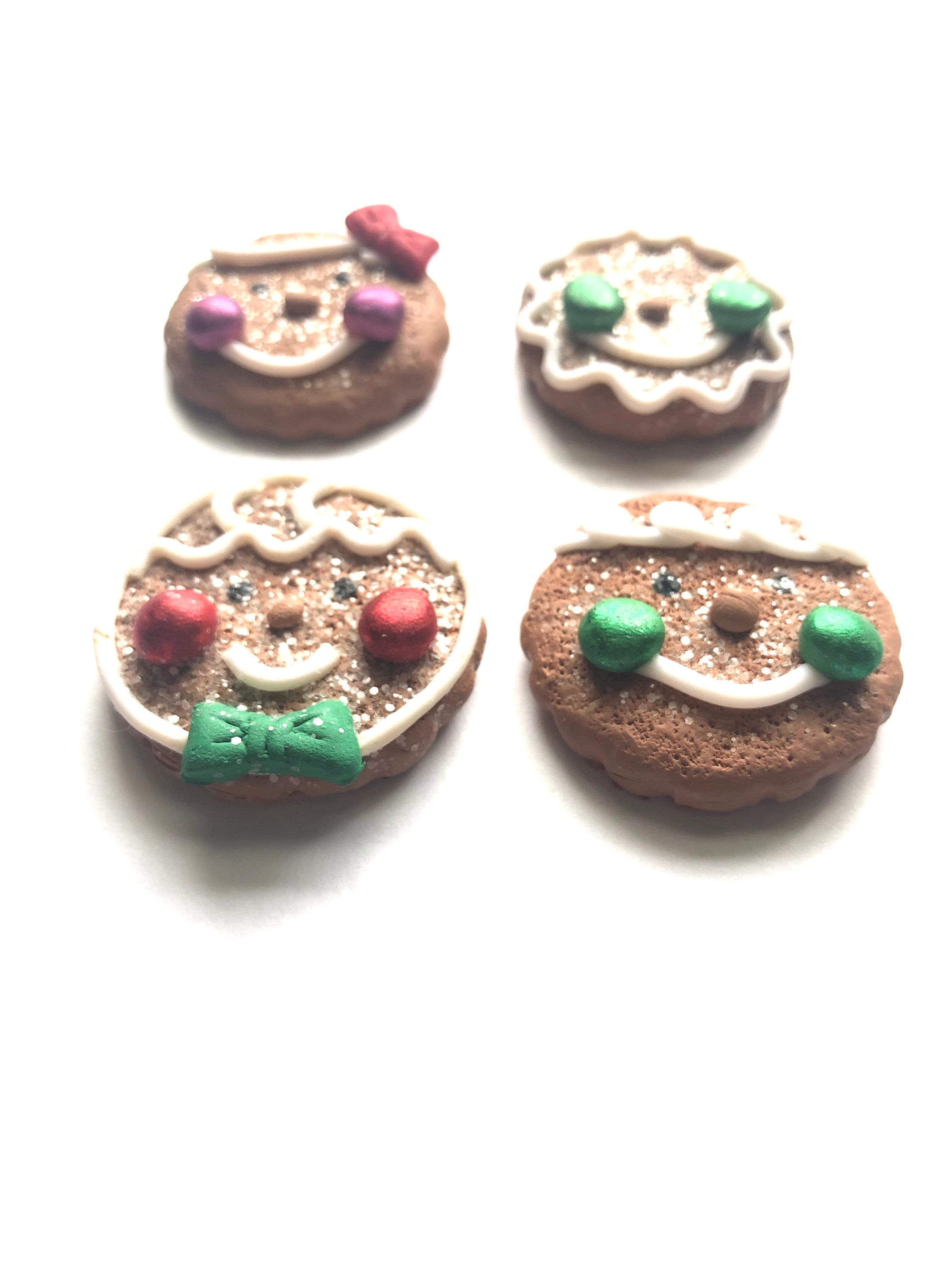 Gingerbread Man Woman Magnets Faces Girl Boy Christmas | Etsy