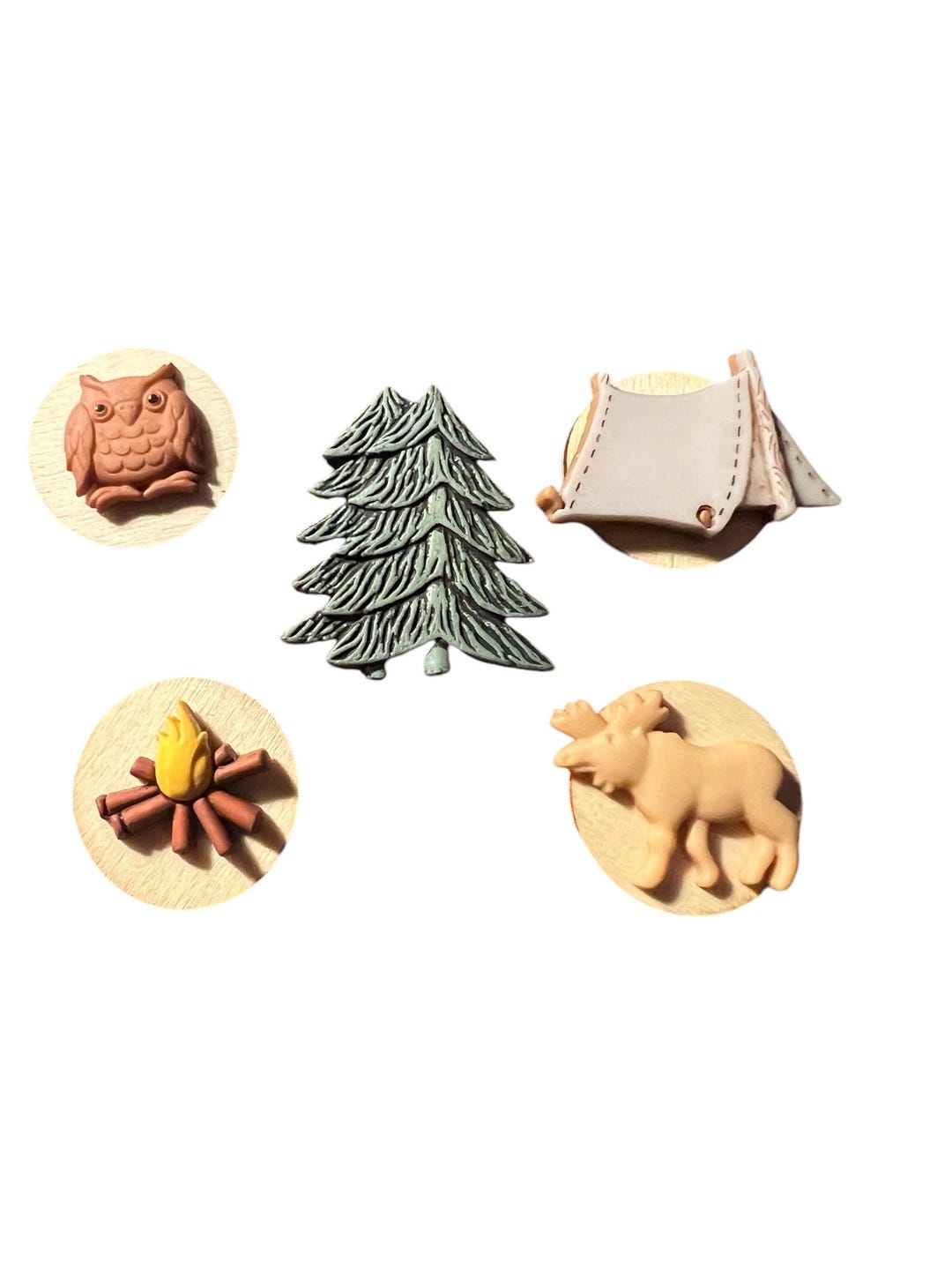 Camping Fridge Magnets, Forest, Tent, Pine Trees, Moose, Owl ...