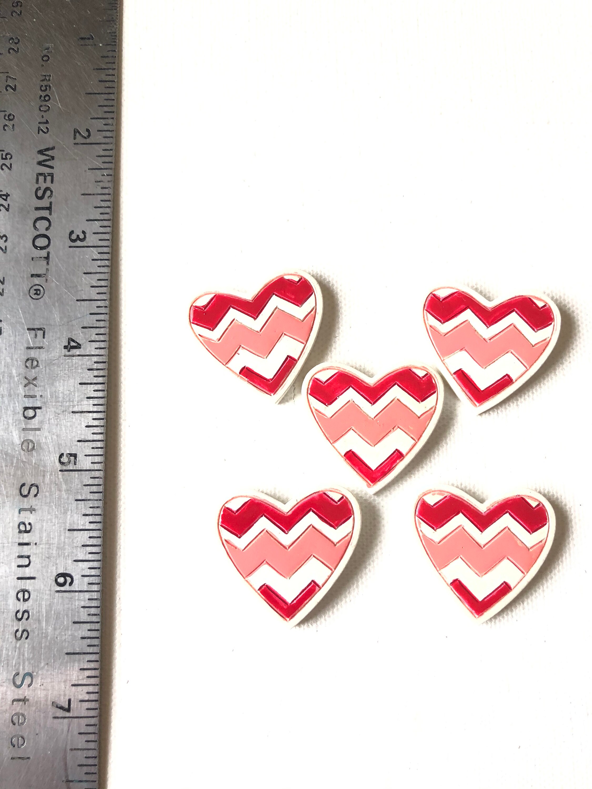 Heart Magnets Chevron Pattern Hearts Valentine Cookie | Etsy