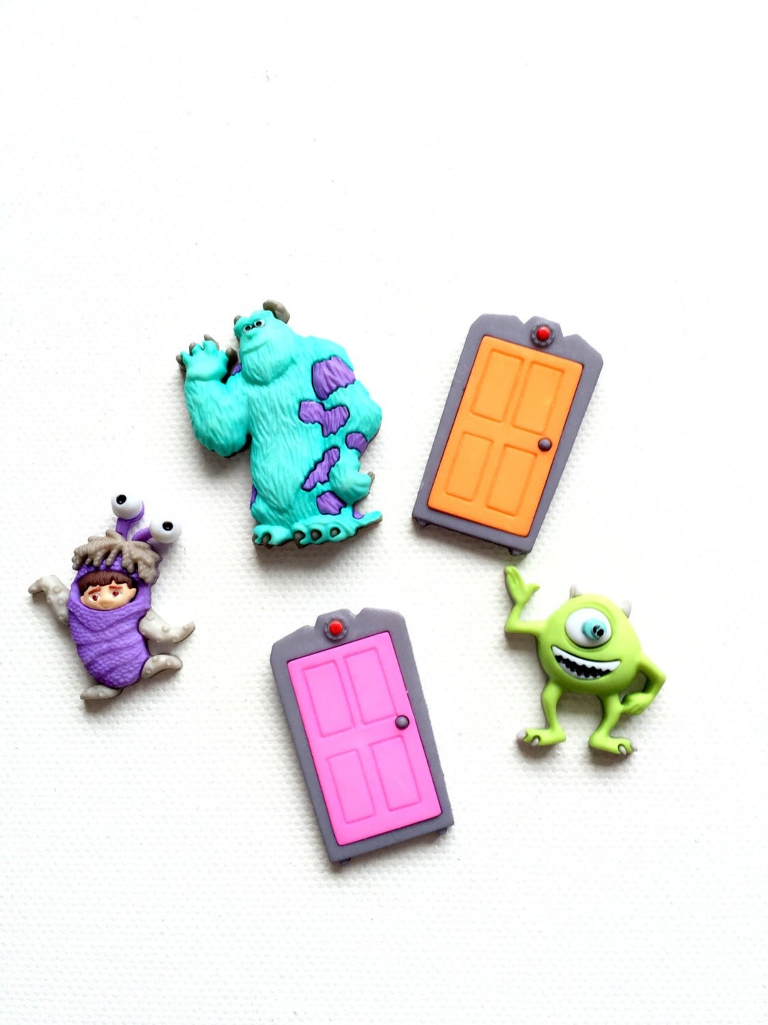 Monsters Inc Magnets, Thumbtacks Pushpins, Sully, Mike, Boo, Doors ...