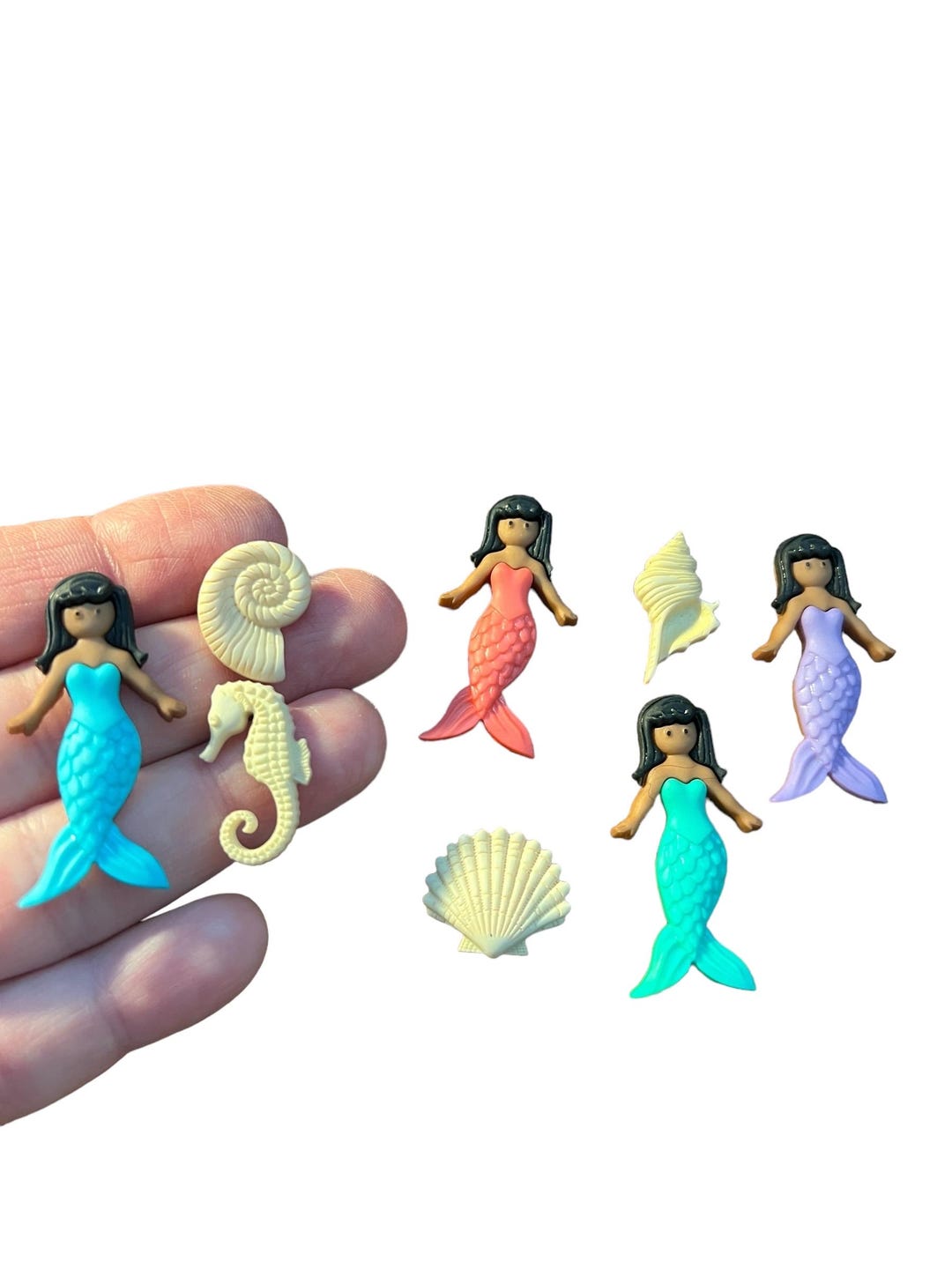 Mermaid Magnets, Brown Skin Mermaids, Sea Shell Push Pins - Etsy