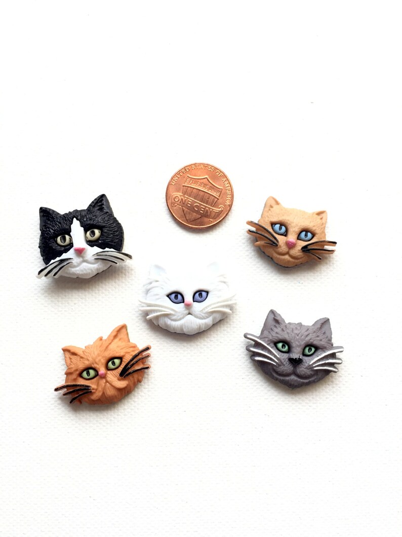 Cat Magnets Cat Heads Face Kitties Kitty Refrigerator - Etsy