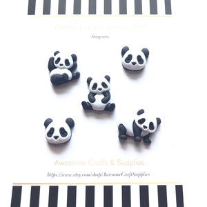 Panda Magnets, Cute Black and White Panda Magnets, Panda Thumbtacks ...