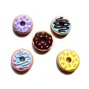 Donut Magnets, Fridge Magnets, Glazed, Iced, Dessert, Miniature Food ...