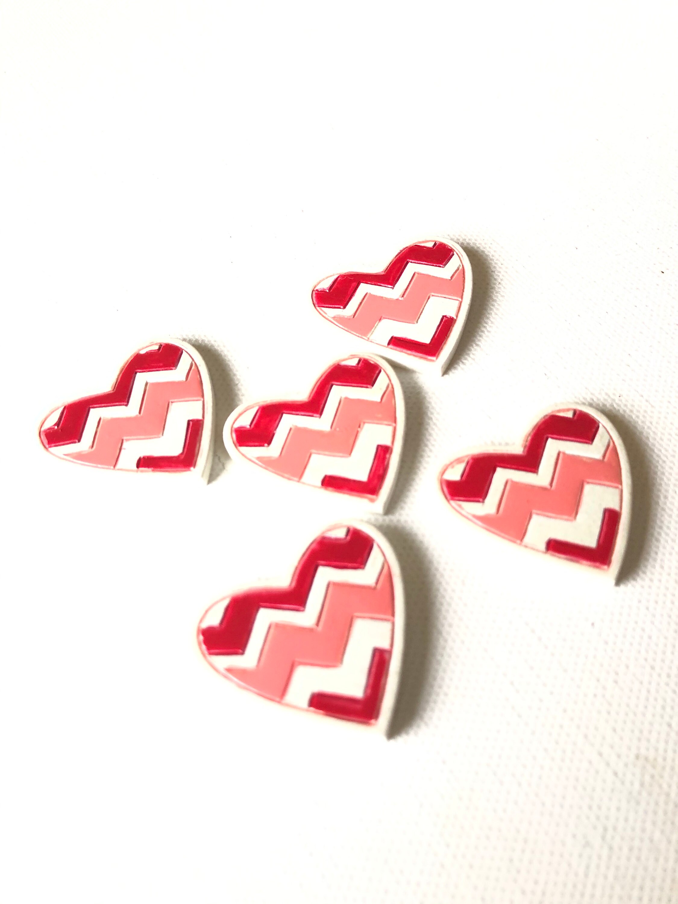 Heart Magnets Chevron Pattern Hearts Valentine Cookie | Etsy