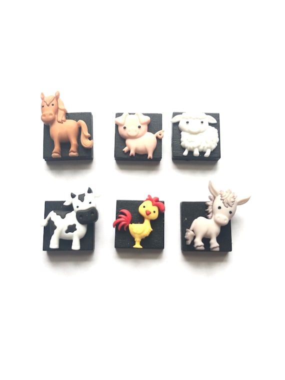 Farm Animal Magnets Rooster Horse Pig Sheep Barnyard | Etsy