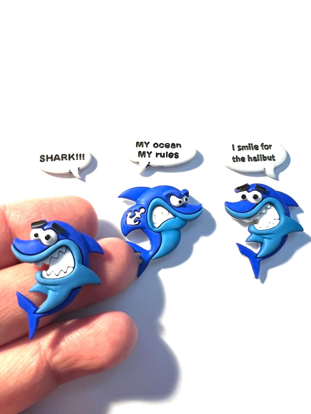 Shark Fridge Magnets, Pushpins, Funny Sharks, Blue, Comical, Magnetic ...